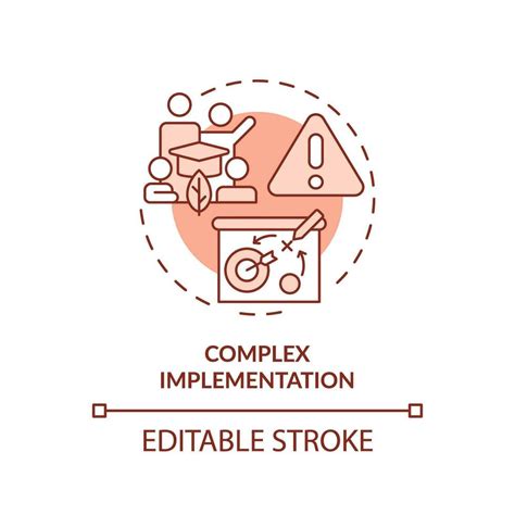 Editable Complex Implementation Red Icon Concept Isolated Vector Sustainable Office Thin Line