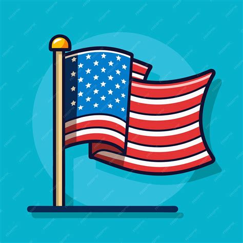 American Flag Clip Art Vector Illustration Design Premium Ai