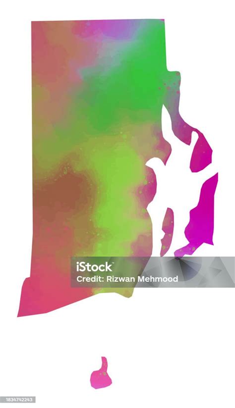 로드 아일랜드 지도 수채화 그림입니다 래스터 그림입니다 0명에 대한 스톡 벡터 아트 및 기타 이미지 0명 국경 녹색 Istock