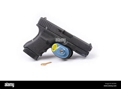 Glock Handgun With Trigger Lock Installed Stock Photo Royalty Free Image Alamy