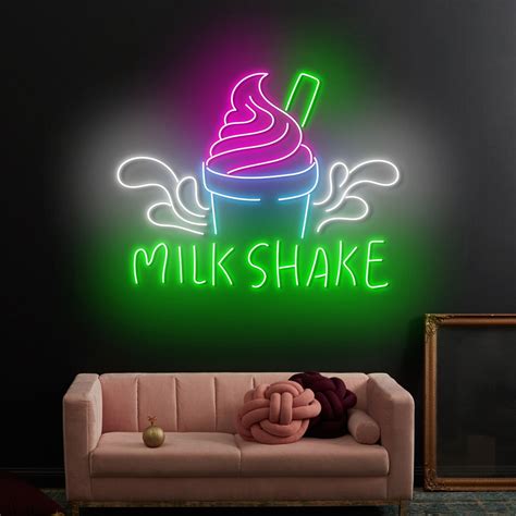 Craftnamesign Milkshake Neon Light Welcome Milkshake Wall Art
