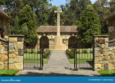 The Military War Cemetery Gates At Springvale Crematorium Editorial