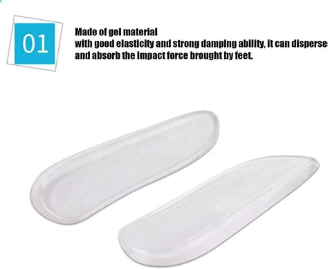 5 Pairsset Medial Lateral Heel Wedge Silicone Insoles Corrective Gel