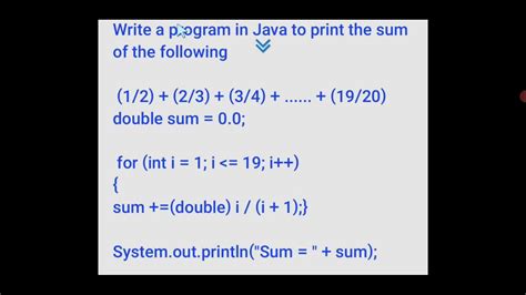 Sumoftheseriesprograminjavacbseicsemcabcabtech Youtube