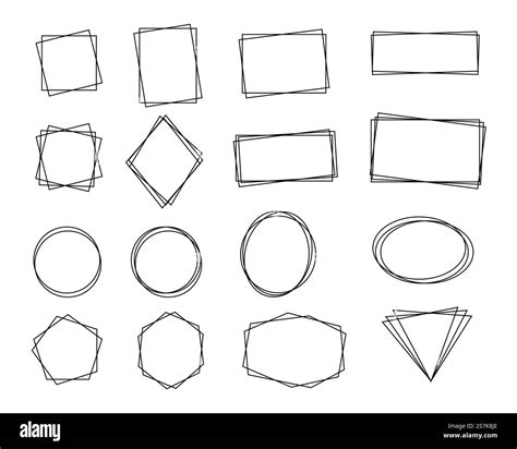 Double Frame Text Frame Created With Simple Geometric Shapes Looks Modern Stock Vector Image