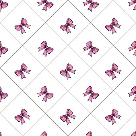A Seamless Pattern Featuring Pink Bows On A White Background Arranged