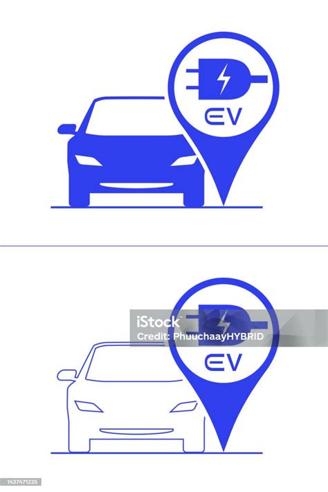 전기 자동차 충전소에 대 한 주차 및 충전 기호 벡터 전기 자동차 대체 연료 차량에 대한 스톡 벡터 아트 및 기타 이미지