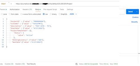 Creating Project Record In Postman REST API Community
