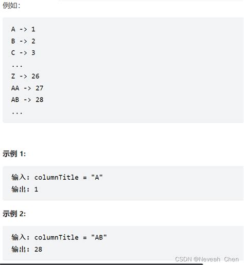 Leetcode168 Leetcode171 Excel表列名称 Excel 表列序号在excel中列的名称使用英文字母的组合。前