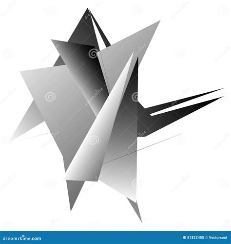 Edgy Angular Geometric Element Monochrome Abstract Design Stock Vector Illustration Of Edgy