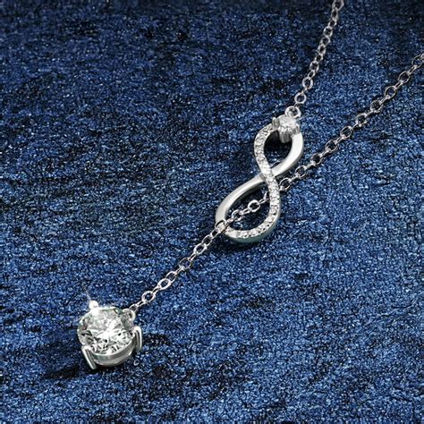 Moissanite Pendant Y Drop Necklace Anniversary Valentines Day T