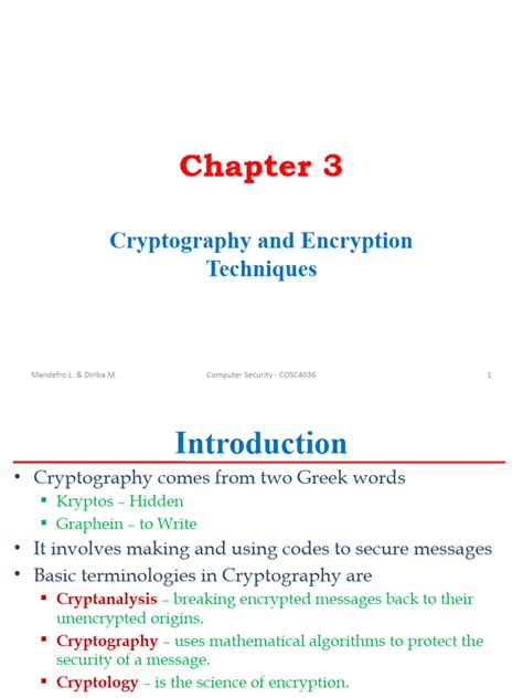 Chapter 3 Cryptography And Encryption Techniques Pdf