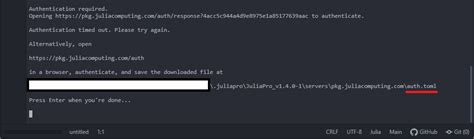 issues with pkg authentication procedure with julia pro 1 4 0 1 on windows 10 tooling
