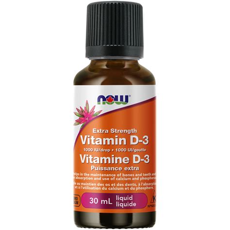 Now Vit D 3 Liquid Extra Strength 1 000 Iu Drop 30 Ml Goods Health