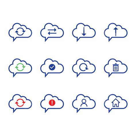 Data Synchronization Vector Art Png Cloud Computing Icon Set Outline