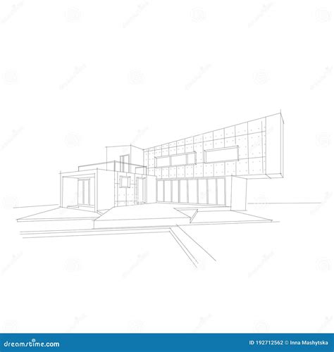 Modern Architecture Wireframe Concept Of Urban Wireframe Stock Illustration Illustration Of