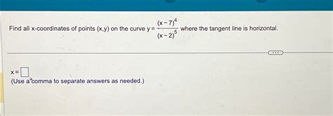 solved find all x coordinates of points x y ﻿on the curve