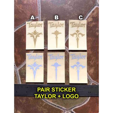 Jual Pair Sticker Logo Headstock Taylor Akustik Elektrik Folk Gitar