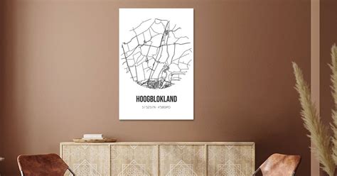 Hoogblokland Zuid Holland Landkaart Zwart Wit Van Stad And Wand Op
