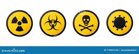 Circular Danger Warnings Signs Stock Vector Illustration Of Hazard