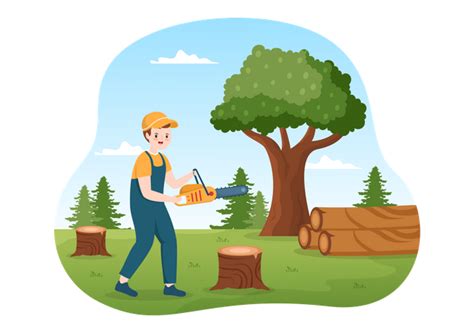 Tree Cutting Illustration Free Download Nature Illustrations IconScout