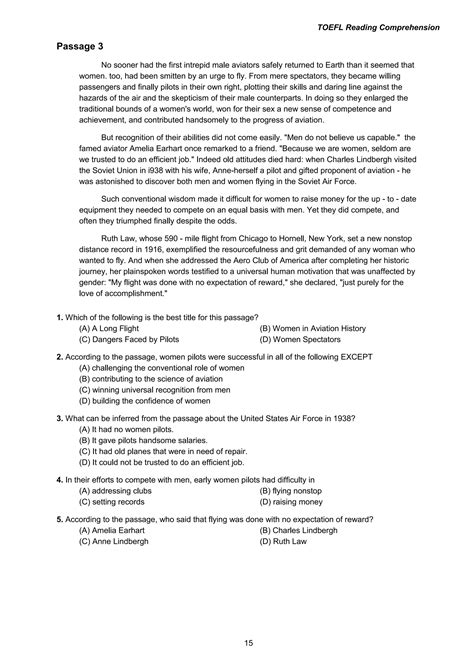 A Colection Of Toefl Reading Comprehension 4 1 Doc