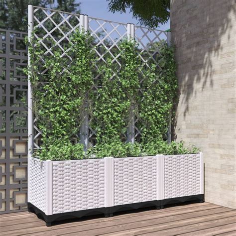 Vidaxl Garden Planter White Polypropylene 472 X 157 X 535 In