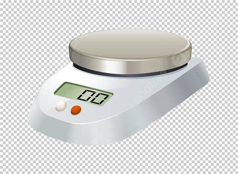Digital Scale With Flat Plate Isolated Illustration Lab Vector