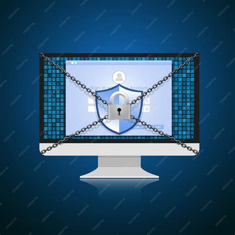 Premium Vector Concept Is Data Security Shield On Computer Protect