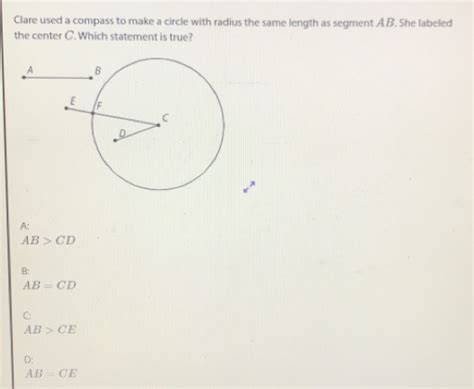 solved clare used a compass to make a circle with radius the same