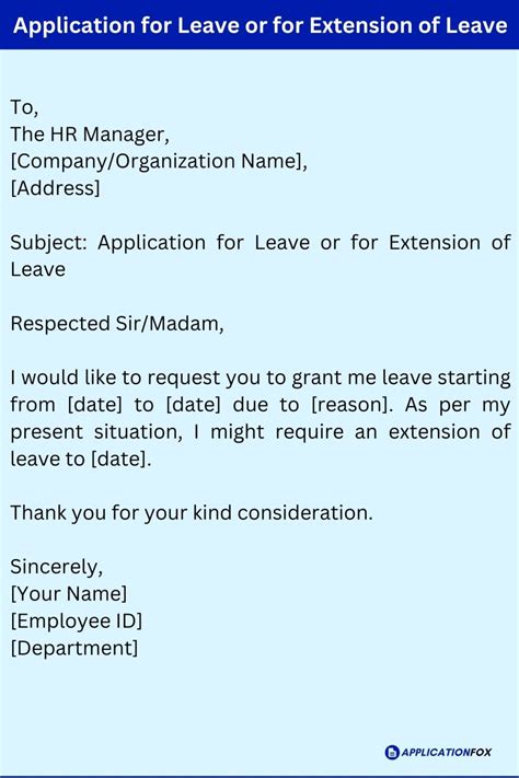 5 Samples Extension Of Leave Application