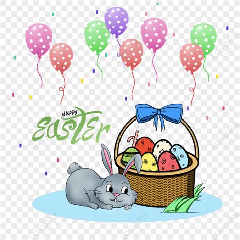 토끼 일러스트 부활절 달걀에그계란바스켓 Png 일러스트 무료 다운로드 Lovepik