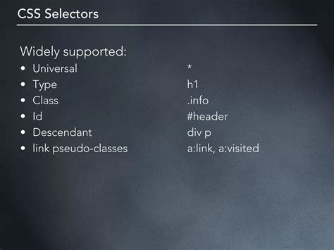 IE7 Newly Supported Features Of CSS PPT
