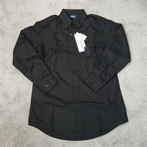 Propper Shirts Propper Mens Long Sleeve Lightweight Tactical Shirt Sr In Black F5325001