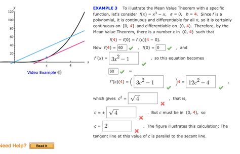 Solved EXAMPLE To Illustrate The Mean Value Theorem With A Chegg
