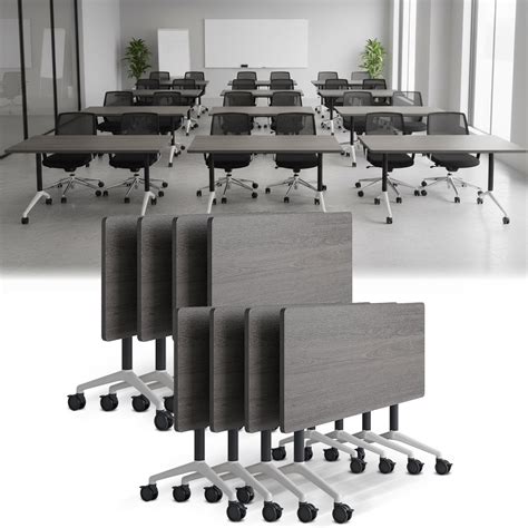 Foldable Conference Table With Wheels 551in 8pcs Modern Mobile