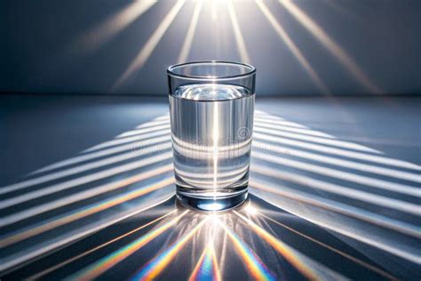 Sunlight Refraction Through Water Glass Creating Beautiful Patterns
