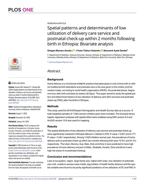 Pdf Spatial Patterns And Determinants Of Low Utilization Of Delivery