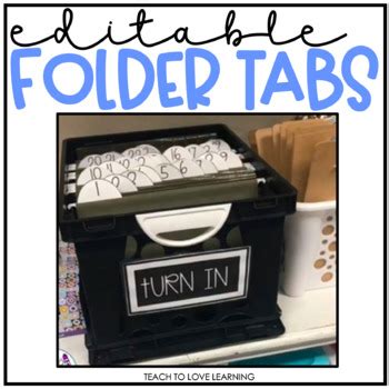 Editable File Folder Tabs By Teach To Love Learning TpT