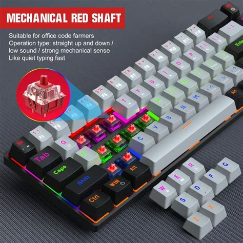 V Keys Blue Axis Red Axis Mechanical Keyboard Two Tone Rgb Multiple Backlit Keychain