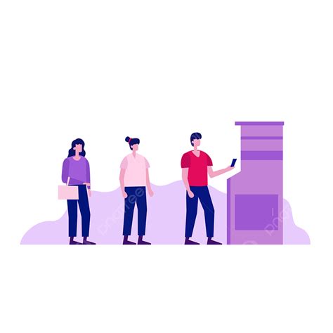 인물 은행 줄 서기 Atm 기계 저금 개념 삽화 돈 일러스트 캐릭터 일러스트 Atm 기계 Save Money Png 일러스트 및 벡터 에 대한 무료 다운로드