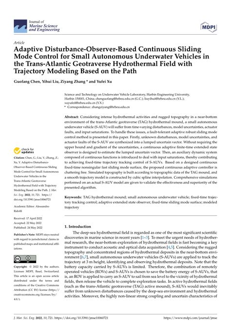 Pdf Adaptive Disturbance Observer Based Continuous Sliding Mode Control For Small Autonomous