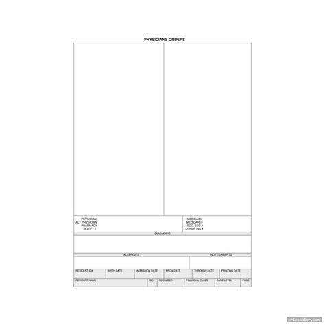 Printable Blank Physician Order Form Pdf Printable Forms Free Online
