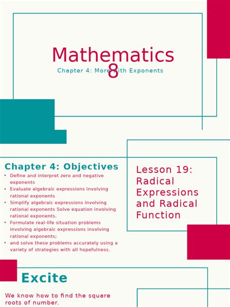 8 Radical Expressions And Radical Function Pdf