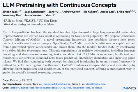 Meta Introduces Cocomix Framework For Llm Pretraining More Sample