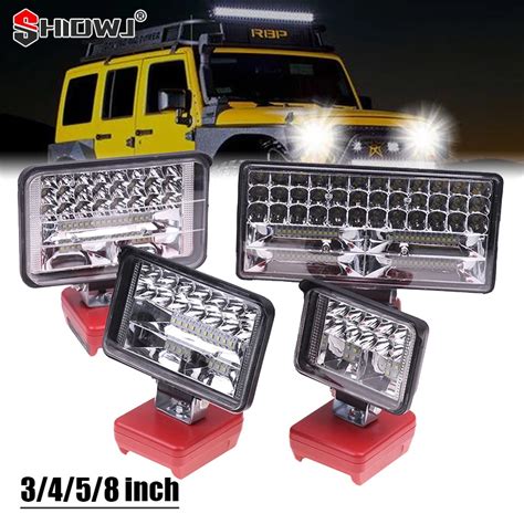 자동차 Led 작업 조명 손전등 전기 토치 스포트 라이트 Usb 보조베터리 밀워키 18v M18 리튬 이온 배터리 높은 낮은 빔 Aliexpress