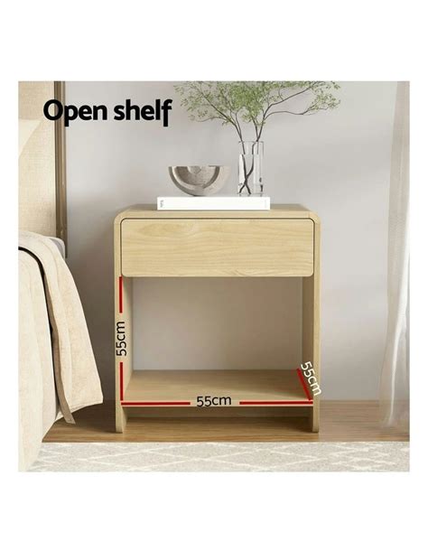 Artiss Bedside Table Drawer Open Shelf In Pine Myer