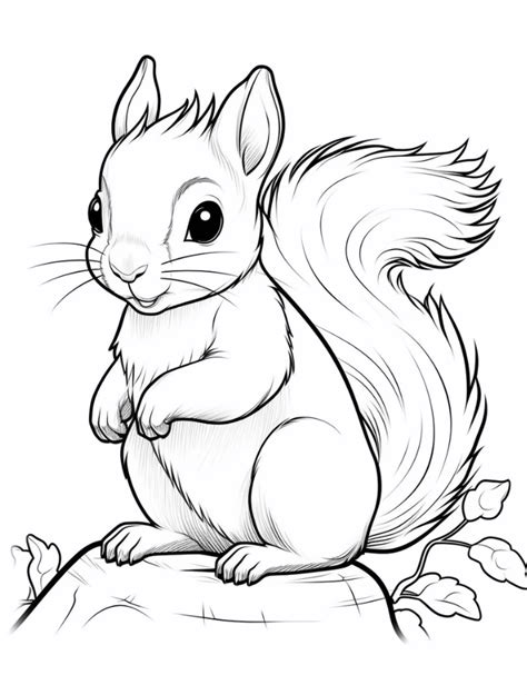 Squirrels Coloring Pages Hue Therapy Squirrel Coloring Page