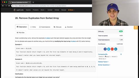 Remove Duplicates From Sorted Array Youtube