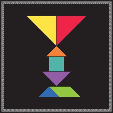 Premium Vector Tangram Puzzle Cocktail Glass Vector Colorful